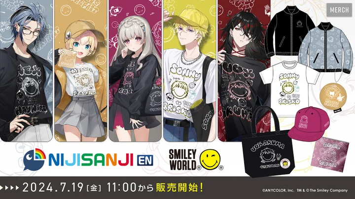 NIJISANJI EN「NIJISANJI EN × SmileyWorld」7/19 11時からにじストア・ENストアにて受注販売開始 | PANORA